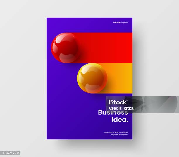Tata Letak Sampul Buku Bola Realistis Yang Terisolasi Template Vektor