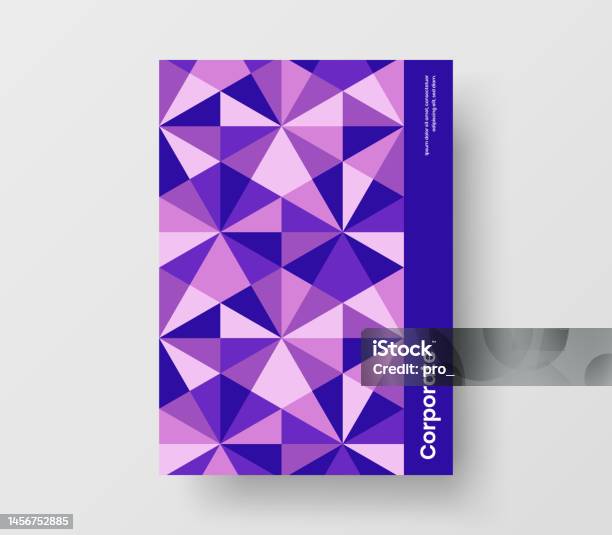 Tata Letak Brosur Perusahaan Segi Enam Geometris Yang Unik Halaman