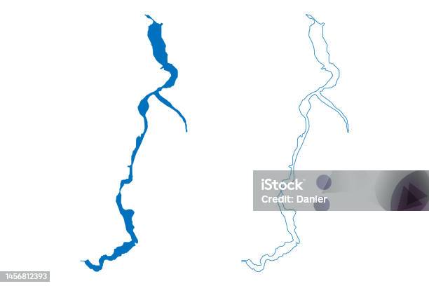 Carte Du Lac Attabad Illustration Vectorielle Croquis Griffonné Carte