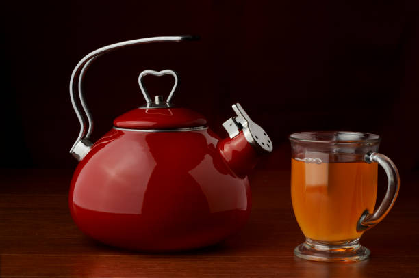 Free Stock Photo of Red Tea Kettle Boiling on Fire | Download Free ...