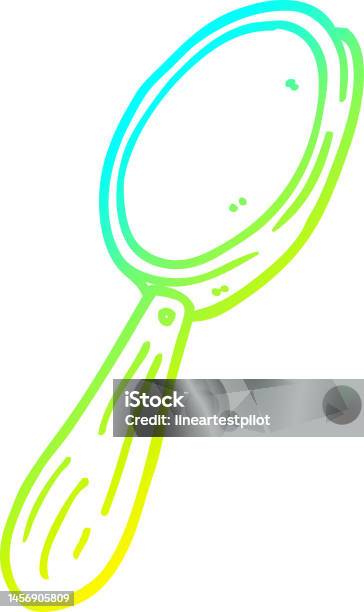Dessin Au Trait Dégradé Froid Dune Loupe De Dessin Animé Vecteurs