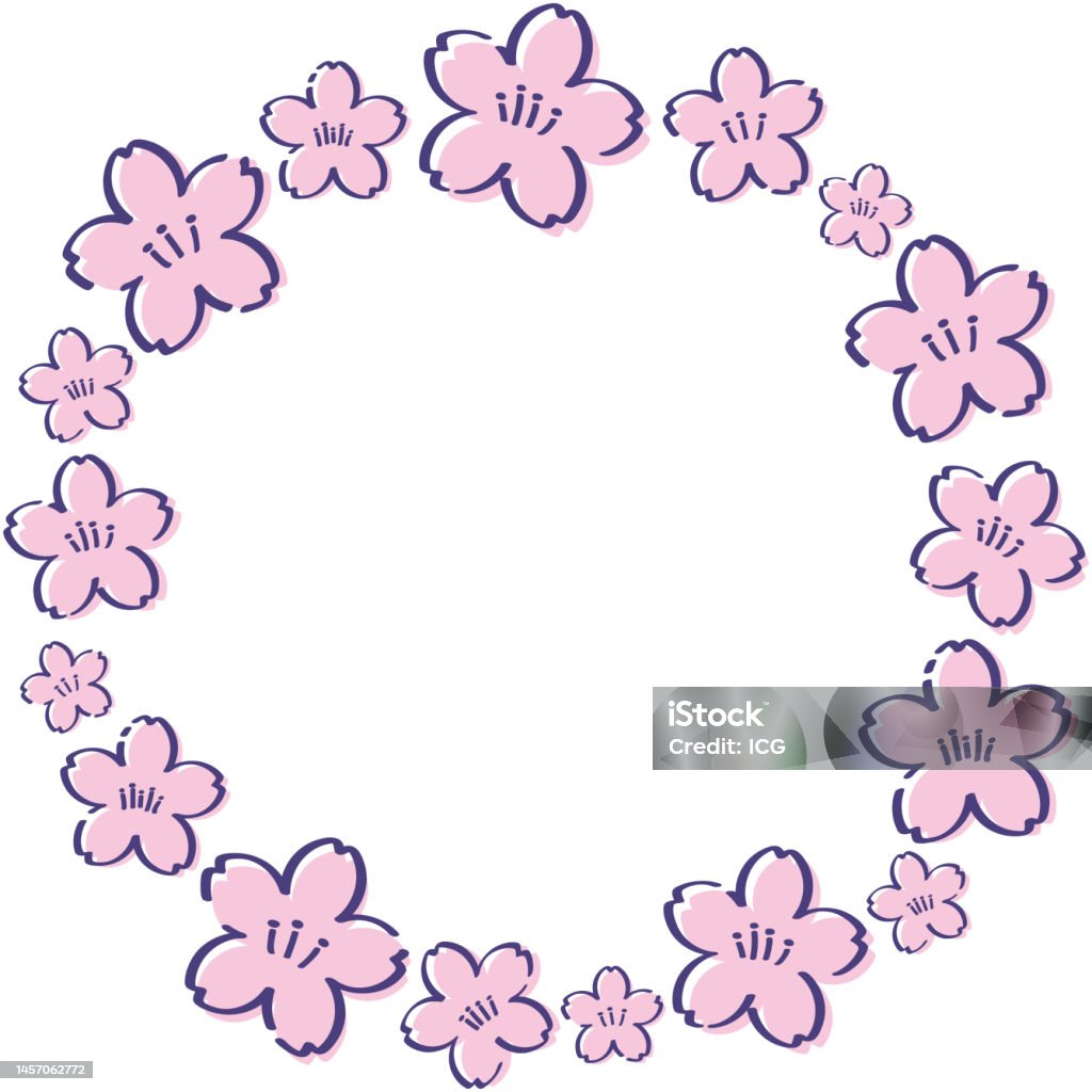 Bingkai Lingkaran Bunga Sakura Gaya Yang Digambar Tangan Ilustrasi Stok ... Bingkai Lingkaran Bunga Sakura Gaya Yang Digambar Tangan Ilustrasi Stok ...