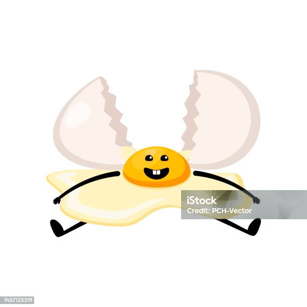 Oeuf Cru Avec Un Joli Visage Couché Illustration De Bande Dessinée