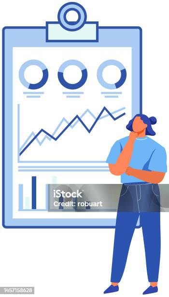 Perempuan Menganalisis Laporan Digital Dengan Statistik Indikator