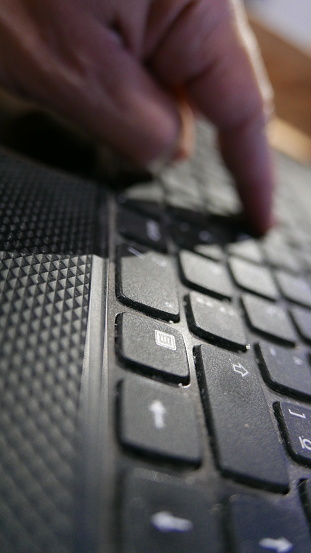 Qwerty Keyboard Closeup Shot Using A Laptop Person Typing On A Keyboard ... Qwerty Keyboard Closeup Shot Using A Laptop Person Typing On A Keyboard ...