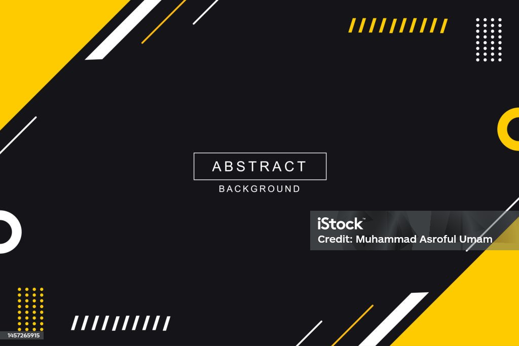 Latar Belakang Hitam Dan Kuning Geometris Abstrak Ilustrasi Stok