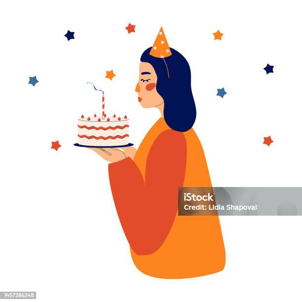 Gadis Meniup Lilin Di Hari Ulang Tahun Membuat Permintaan Ilustrasi ... Gadis Meniup Lilin Di Hari Ulang Tahun Membuat Permintaan Ilustrasi ...