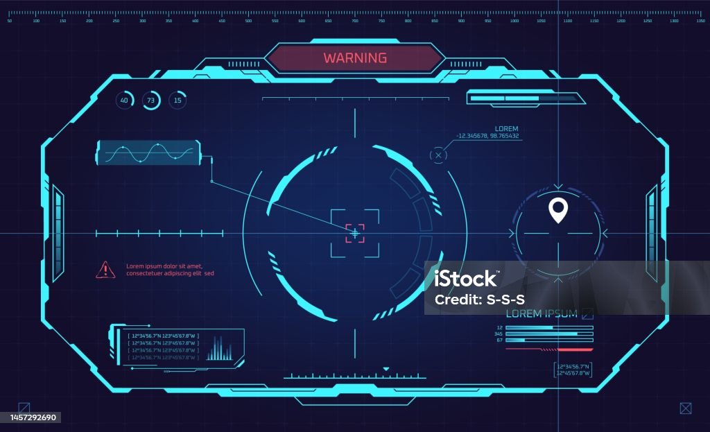 Tampilan Helm Hud Dasbor Vr Dalam Kacamata Futuristik Atau Kokpit