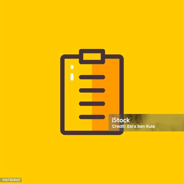 Clipboard Warna Ikon Garis Datar Dengan Stroke Yang Dapat Diedit Cocok