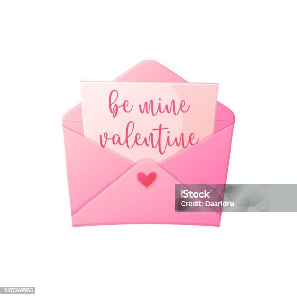 Lettre Damour Enveloppe Ouverte Avec Lettre De Saintvalentin Vanentine