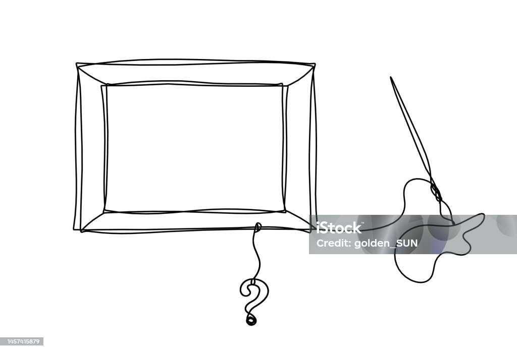 Gland Abstrait Et Image Avec Point Dinterrogation Comme Dessin Au Trait