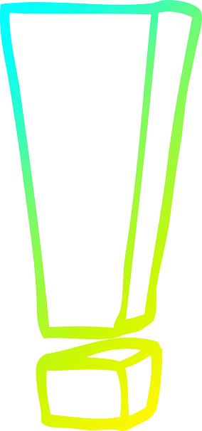Dessin Au Trait Dégradé Froid Dun Point Dexclamation De Dessin Animé