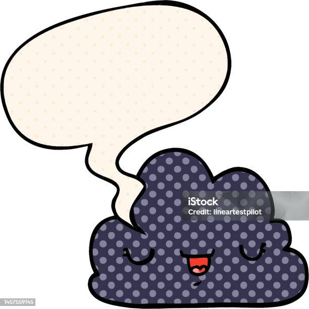 Awan Kartun Lucu Dengan Gelembung Ucapan Dalam Gaya Buku Komik