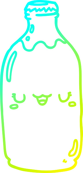 Dessin Au Trait Dégradé Froid Dune Jolie Bouteille De Lait De Dessin