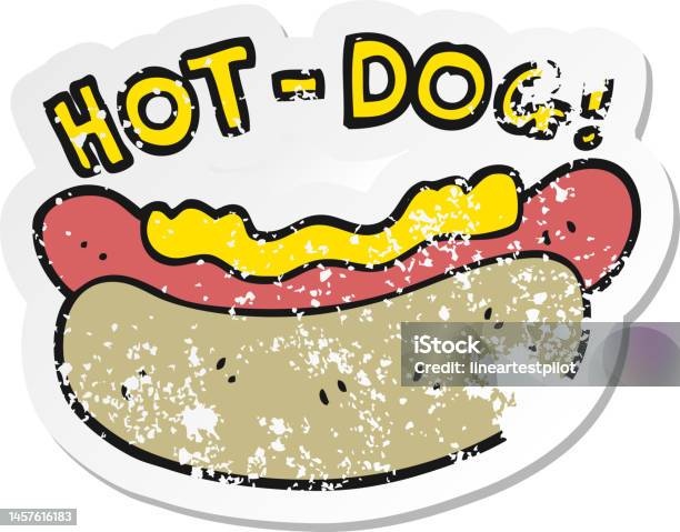 Stiker Retro Tertekan Dari Hotdog Kartun Ilustrasi Stok - Unduh Gambar ... Stiker Retro Tertekan Dari Hotdog Kartun Ilustrasi Stok - Unduh Gambar ...