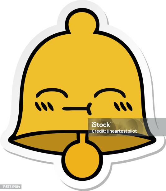 Autocollant Dune Cloche De Dessin Animé Mignon Vecteurs Libres De