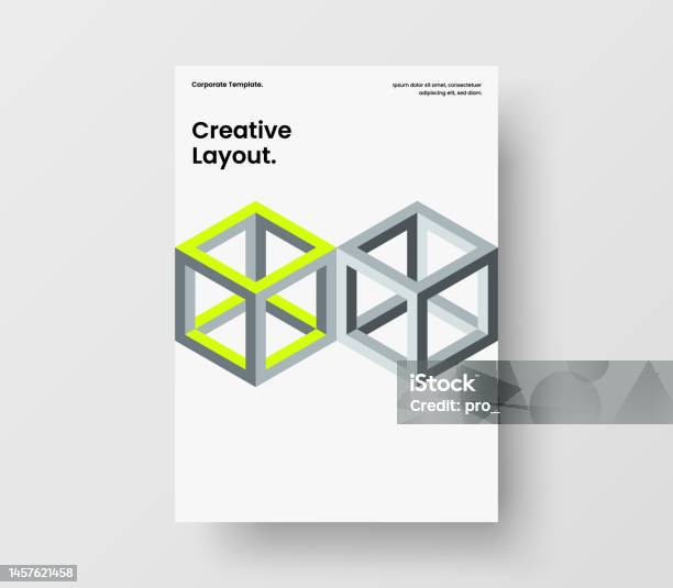 Template Desain Vektor Sampul Perusahaan Asli Konsep Brosur Ubin