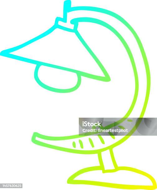 Dessin Au Trait Dégradé Froid Dune Lampe Funky De Dessin Animé Vecteurs