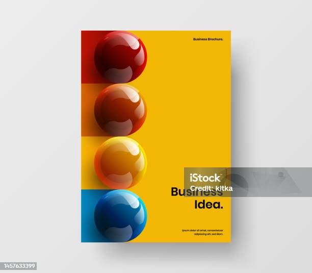 Konsep Sampul Jurnal Bola 3d Terisolasi Template Vektor Desain