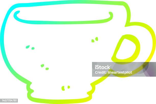 Dessin Au Trait Dégradé Froid Dune Tasse De Dessin Animé Vecteurs