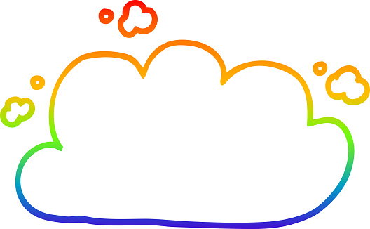 Dessin Au Trait Dégradé Arcenciel Dun Nuage Dorage De Dessin Animé