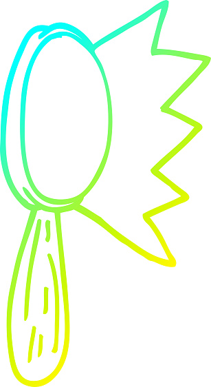 Dessin Au Trait Dégradé Froid Dune Loupe De Dessin Animé Vecteurs