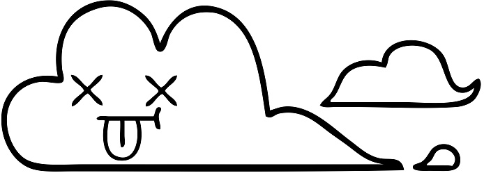 Dessin Au Trait Dun Nuage Dorage Vecteurs Libres De Droits Et Plus D