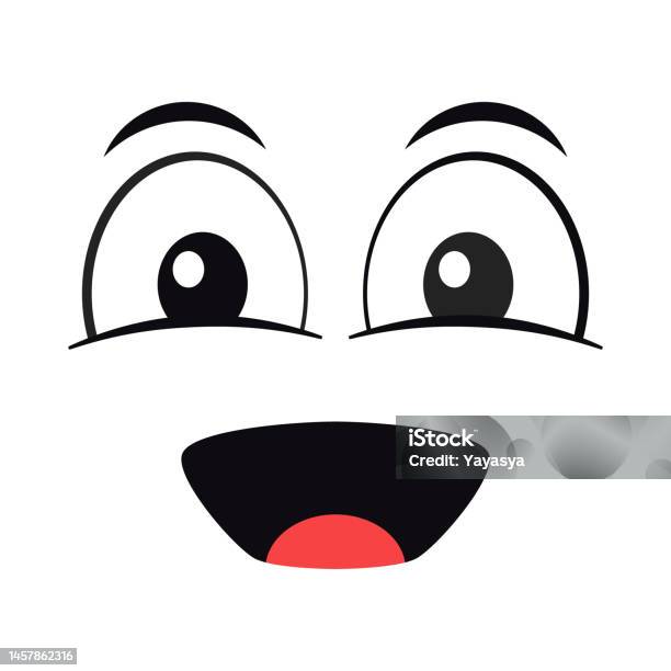 Cartoon Smily Face With Open Eyes Vector Illustration Stock ... Cartoon Smily Face With Open Eyes Vector Illustration Stock ...