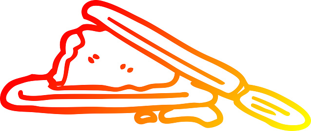 Dessin Au Trait Dégradé Chaud Dun Beurre De Dessin Animé Et Dun Couteau