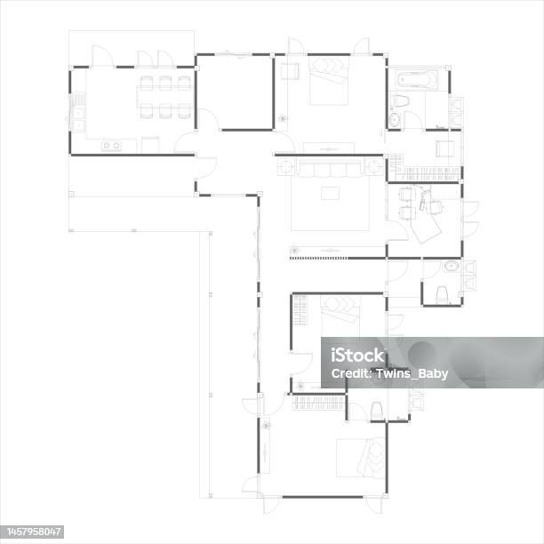 Denah Lantai Rumah Pribadi Arsitektur Terperinci Cetak Biru Ilustrasi ... Denah Lantai Rumah Pribadi Arsitektur Terperinci Cetak Biru Ilustrasi ...