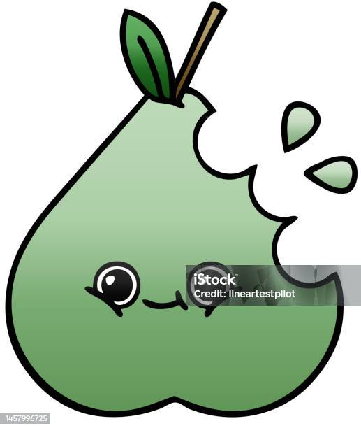Kartun Berbayang Gradien Dari Buah Pir Ilustrasi Stok Unduh Gambar