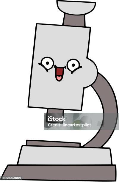 Dessin Animé Mignon Dun Microscope Vecteurs Libres De Droits Et Plus D