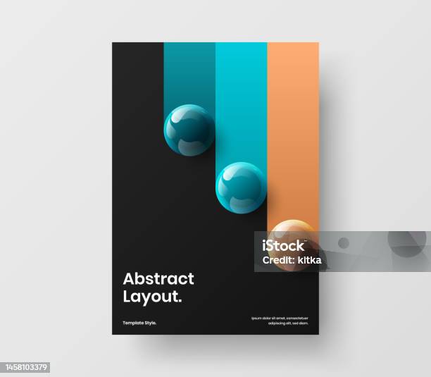 Template Desain Vektor Sampul Asli Konsep Presentasi Bola 3d Abstrak