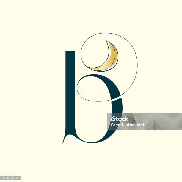 Logo De La Lettre B Feuille Minuscule Ornementale Monogramme Initial De