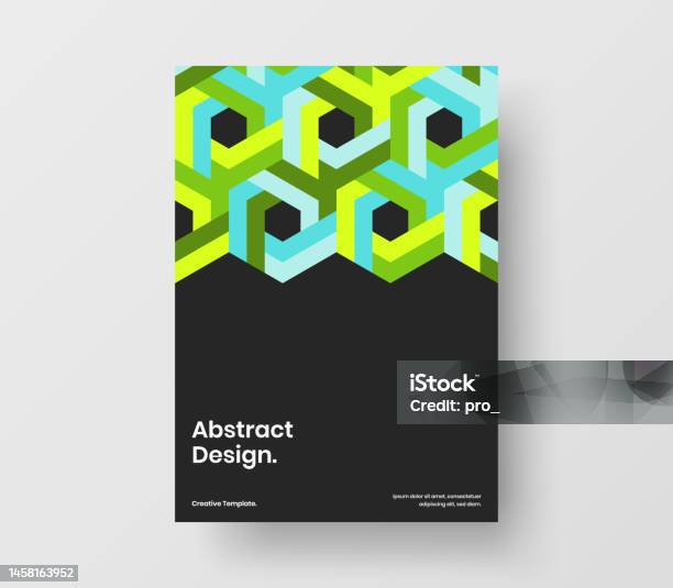 Template Laporan Tahunan Pola Geometris Abstrak Ilustrasi Desain Vektor