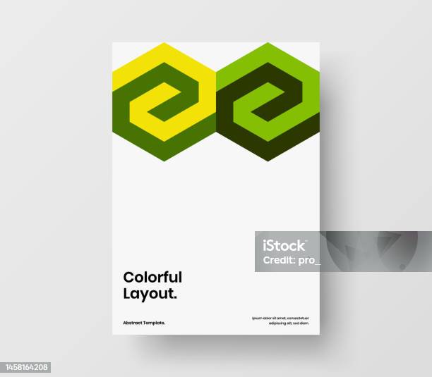 Template Sampul Buku Segi Enam Geometris Modern Konsep Vektor Desain