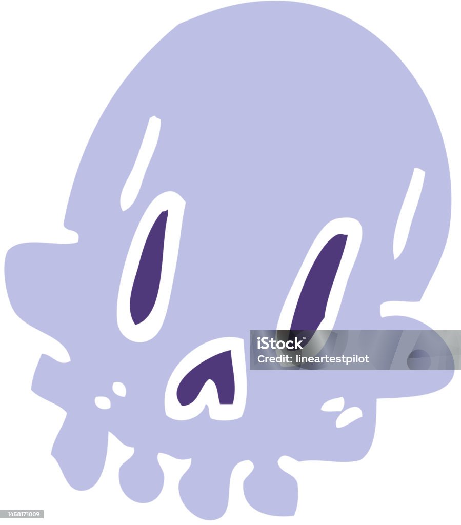 Vetores De Doodle Dos Desenhos Animados Assustador Crânio Estranho E