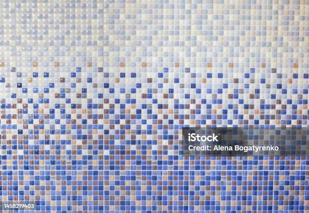 Latar Belakang Tekstur Dinding Ubin Keramik Warna Biru Dan Putih Pastel
