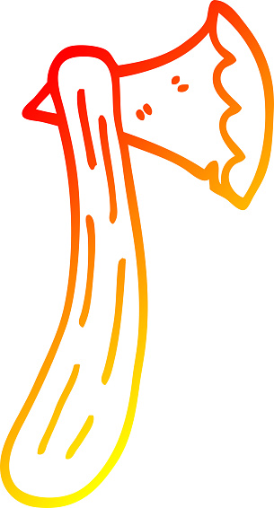 Dessin Au Trait Dégradé Chaud Dune Hache De Dessin Animé Vecteurs