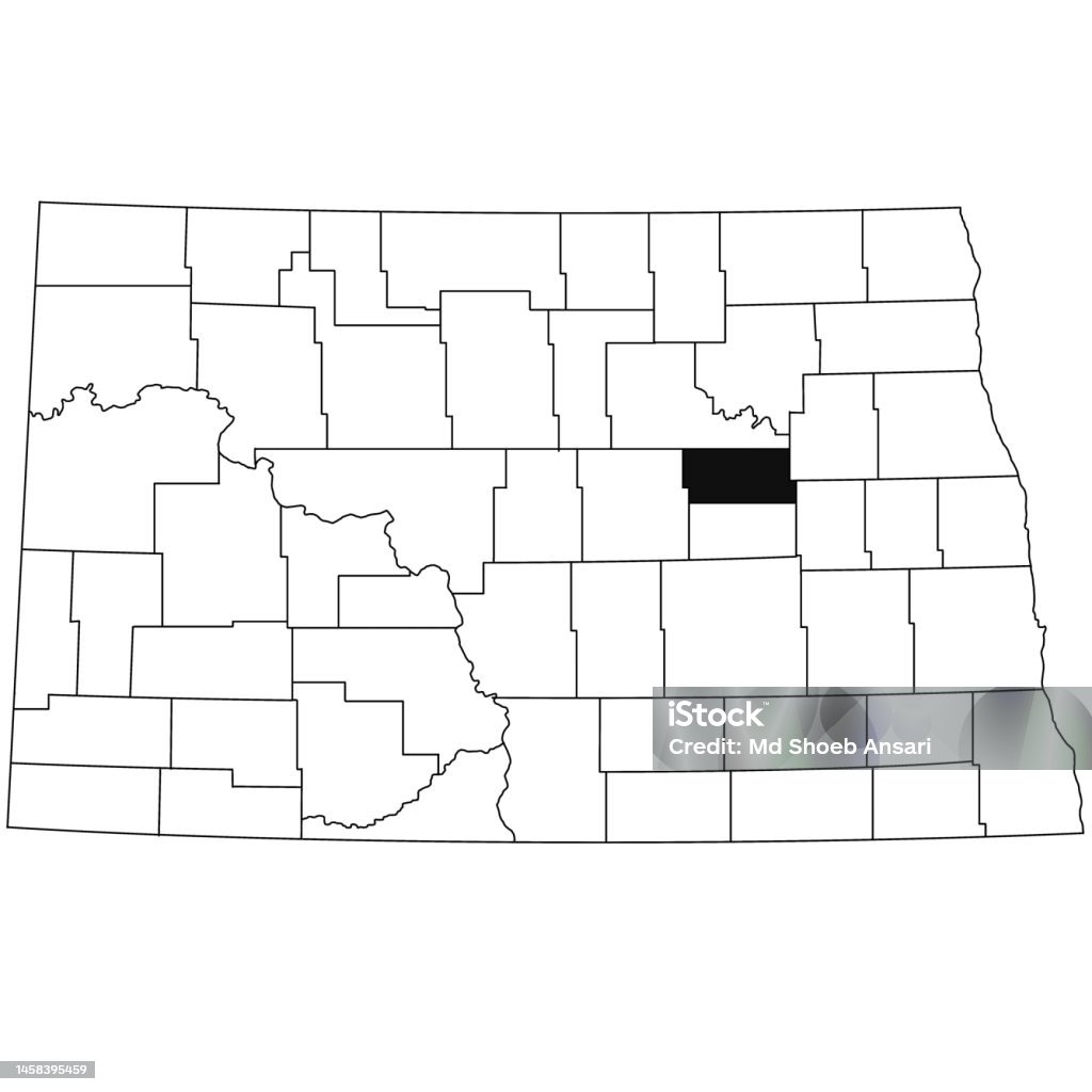 Carte Du Comté Deddy Dans Létat Du Dakota Du Nord Sur Fond Blanc Carte