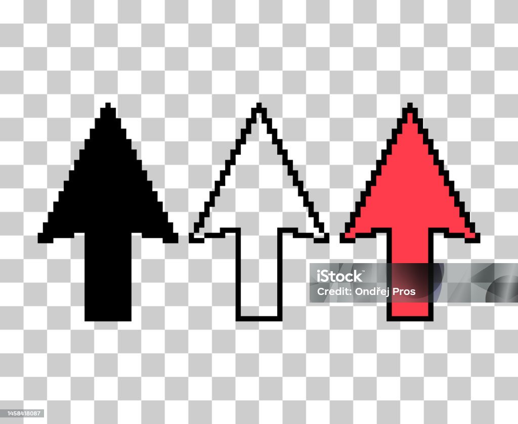 Set Of Arrow Pixel Icon Web Cursor Click Mouse Symbol Computer Pointer