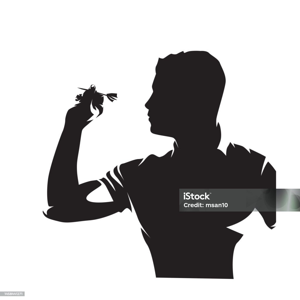 Darts Playing Dartthrowing Sport Isolated Vector Silhouette Side View ... Darts Playing Dartthrowing Sport Isolated Vector Silhouette Side View ...