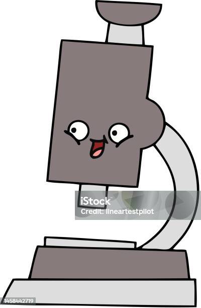 Dessin Animé Mignon Dun Microscope Vecteurs Libres De Droits Et Plus D