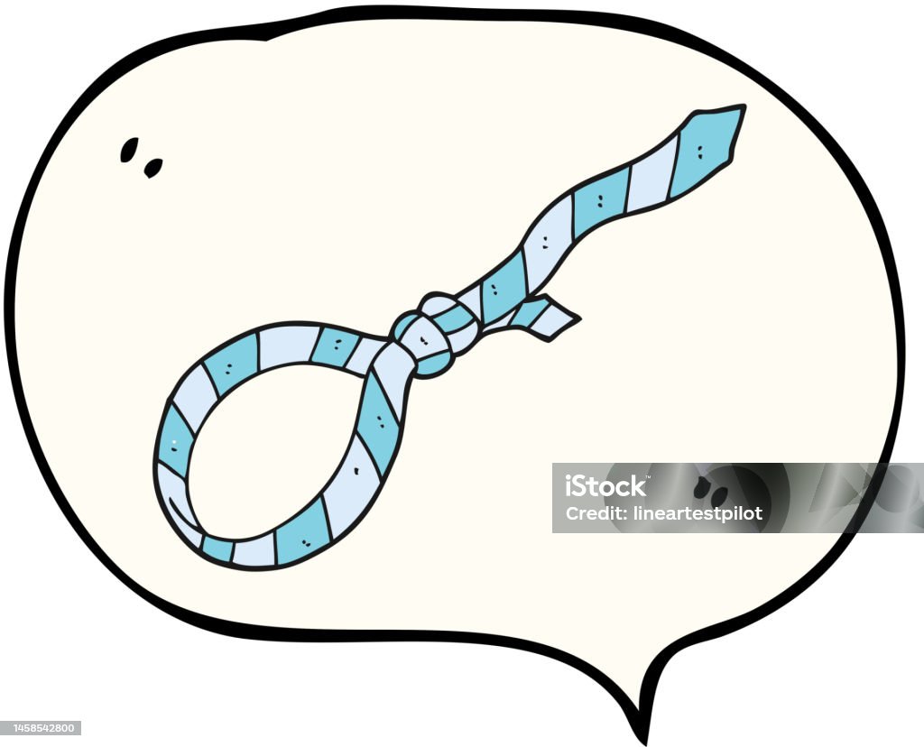 Freehand Drawn Speech Bubble Cartoon Work Tie Noose Stock Illustration ... Freehand Drawn Speech Bubble Cartoon Work Tie Noose Stock Illustration ...