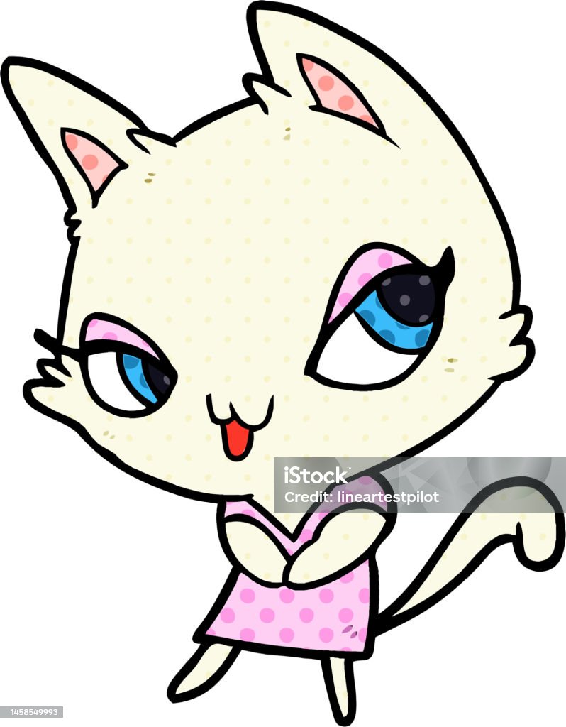 Cute Cartoon Female Cat Stock Illustration Download Image Now