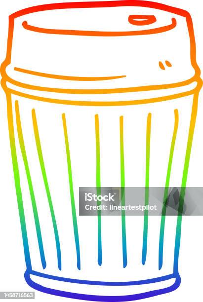 Dessin Au Trait Dégradé Arcenciel Dune Tasse À Café De Dessin Animé