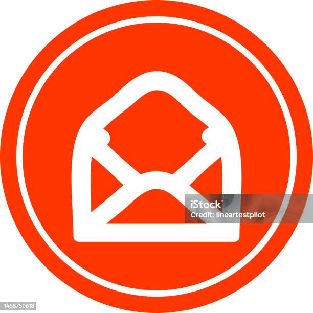 Symbole Dicône Circulaire De Lettre Denveloppe Vecteurs Libres De