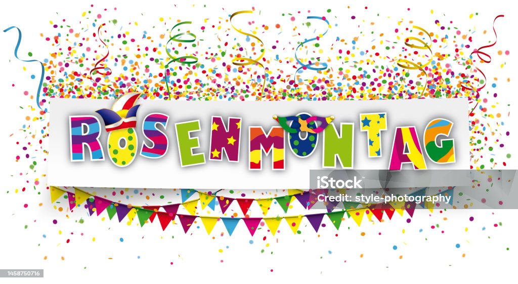 German Text Rosenmontag Translate Carnival Monday Eps 10 Vector File