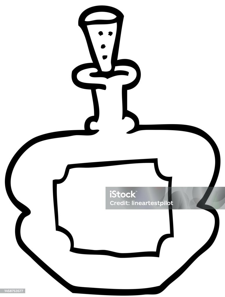 Ilustración de Dibujo Lineal De Dibujos Animados Botella De Perfume y ... Ilustración de Dibujo Lineal De Dibujos Animados Botella De Perfume y ...