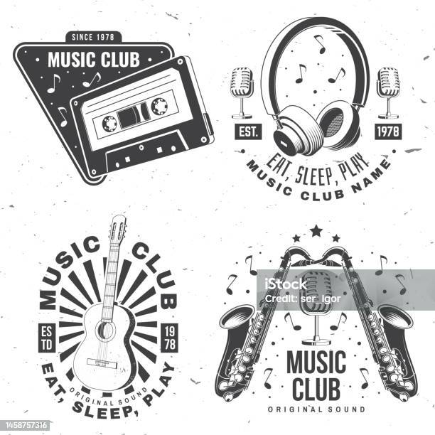 Retro Music Poster Banner Retro Microphone Saxophone Audio Cassette